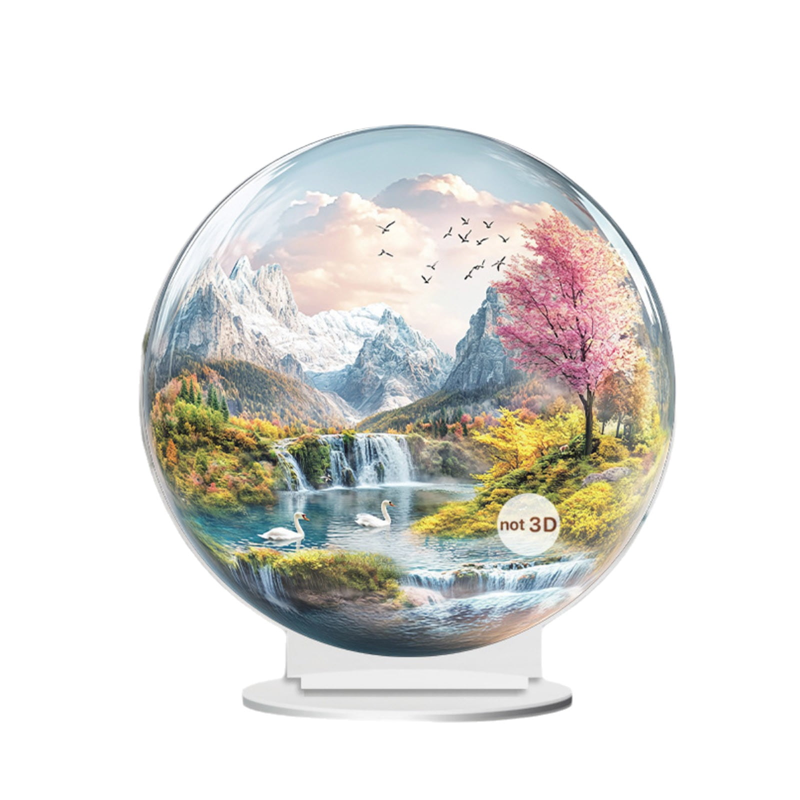 Acrylic Crystal Art Painting, 3D Illusion Landscape Desktop Decor for Office Home Tabletop ...