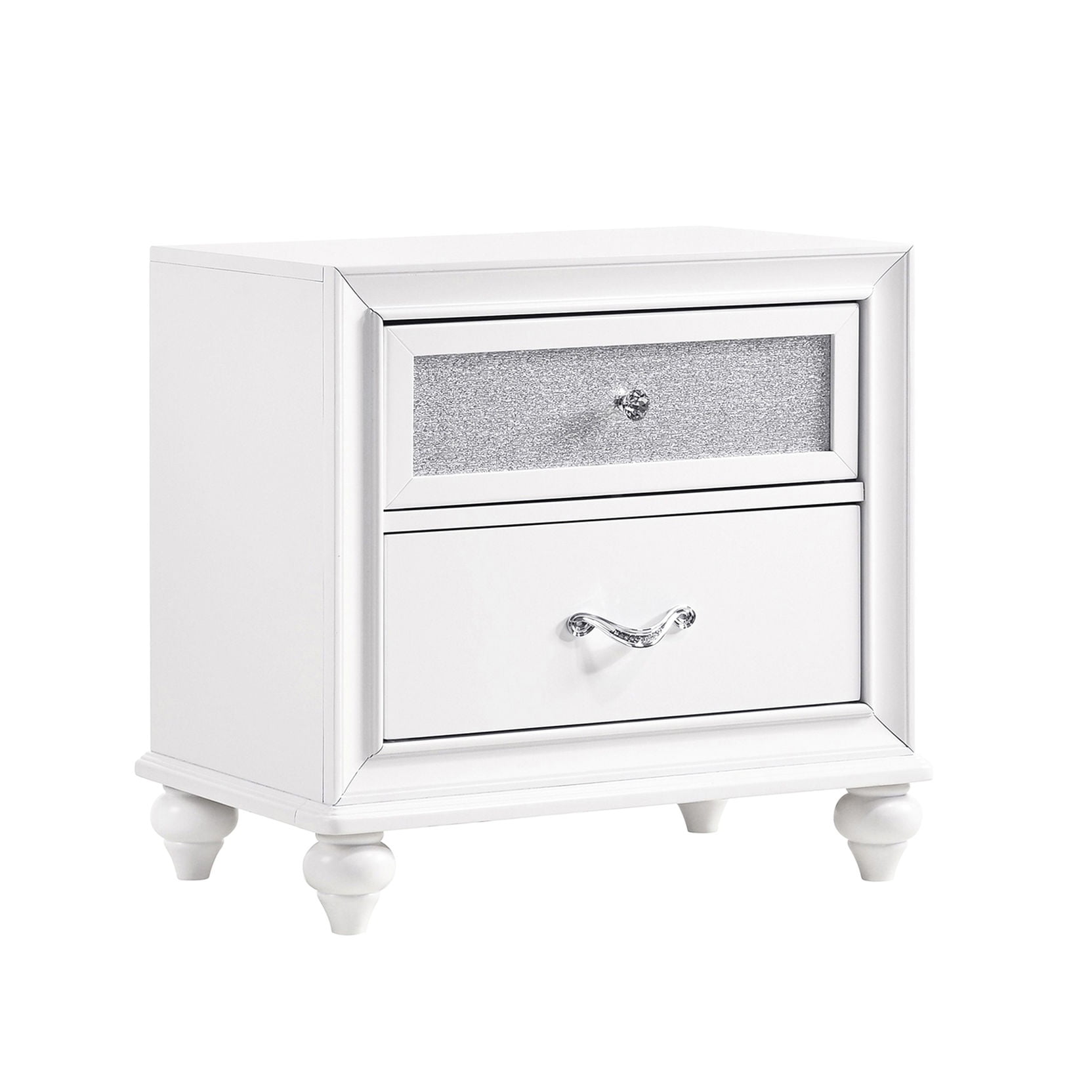 Acrylic Crystal Two-drawer White Nightstand / Provide Bedroom Bedside ...