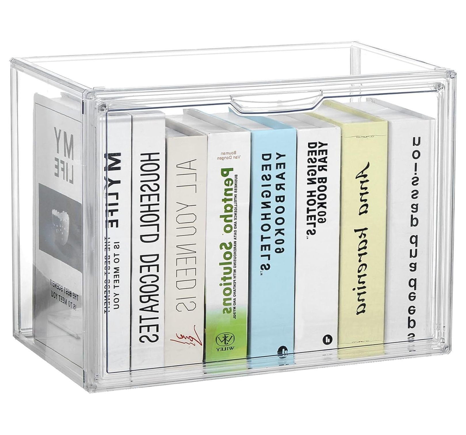 Acrylic Cube Storage Organizer, Stackable Bookcase Display Case with ...