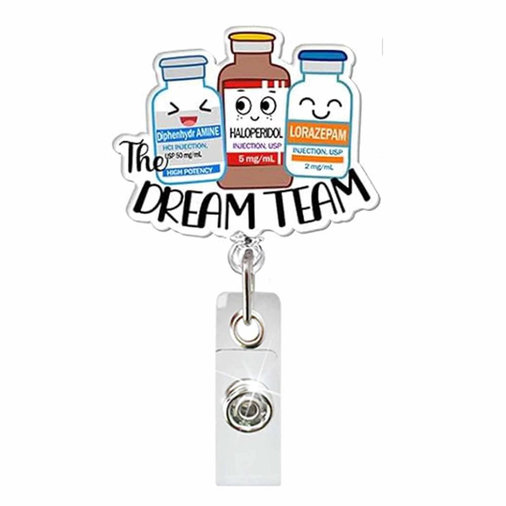 Acrylic Cup Pill Bottle Letter Retractable Badge Reel ID Badge Buckle ...