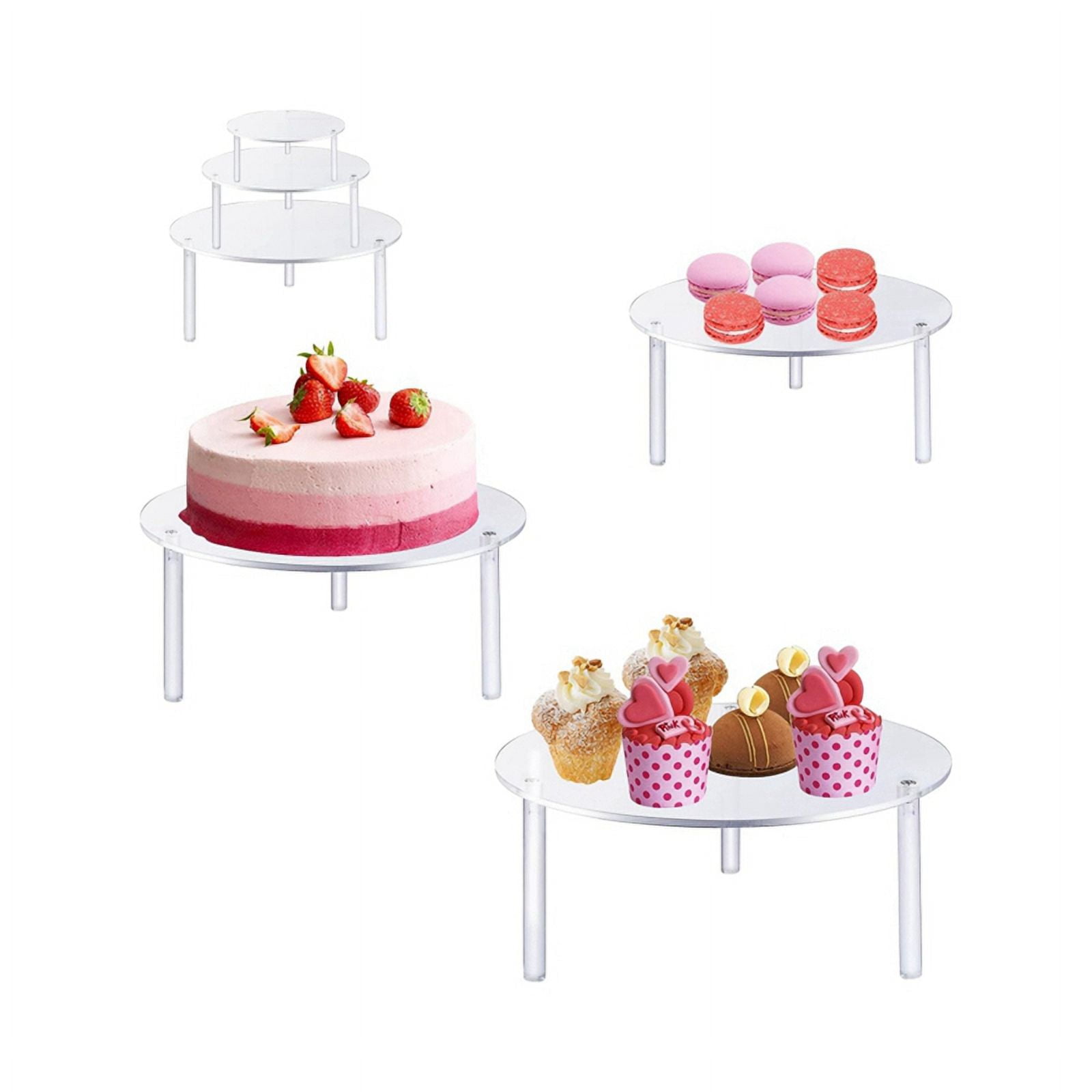 Acrylic Cupcake Stand, 3 Pcs Square Clear Cake Stand Dessert Table ...