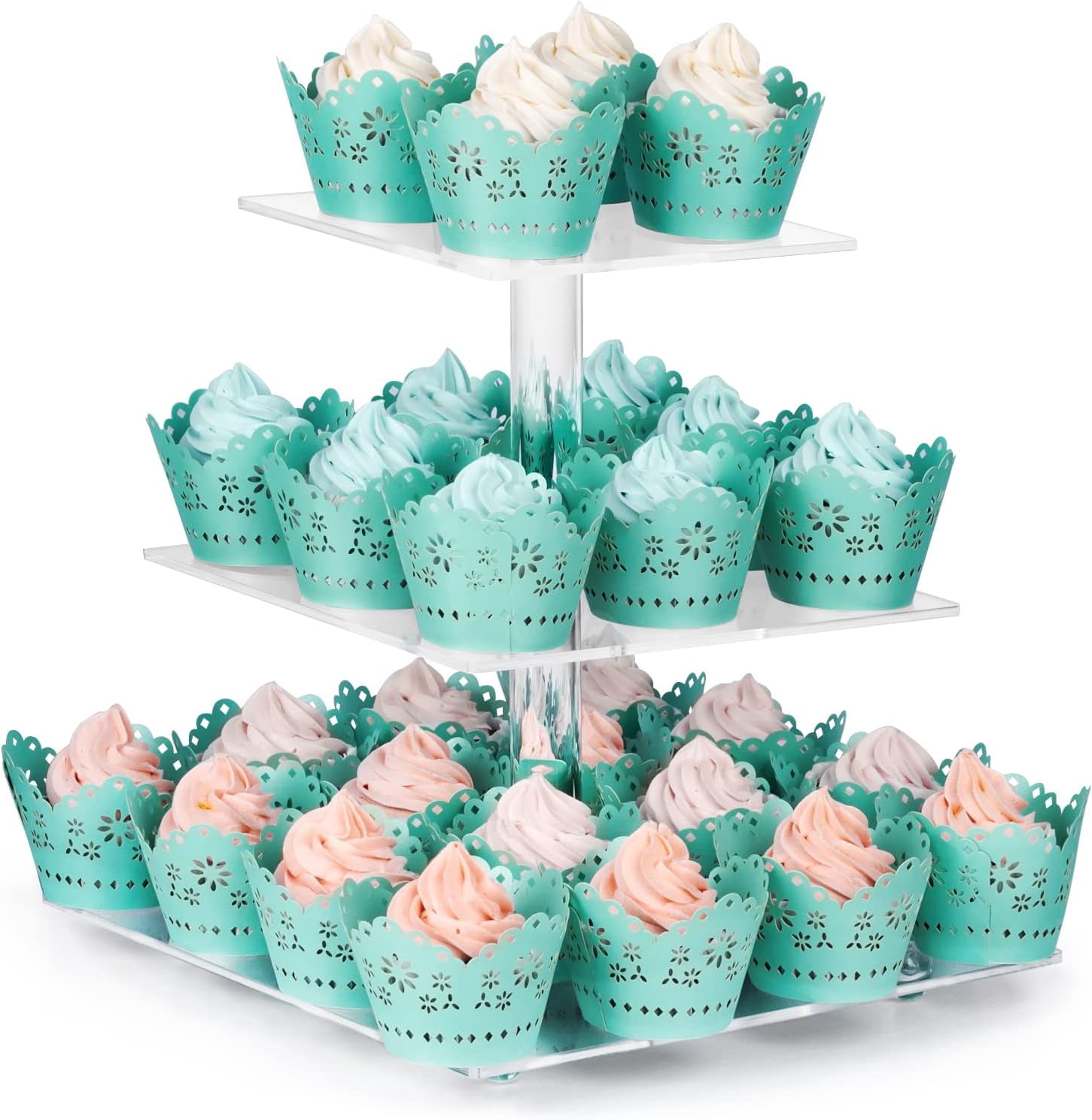 Acrylic Cupcake Stand Clear Cupcake Holder Display Stand Dessert Pastry ...