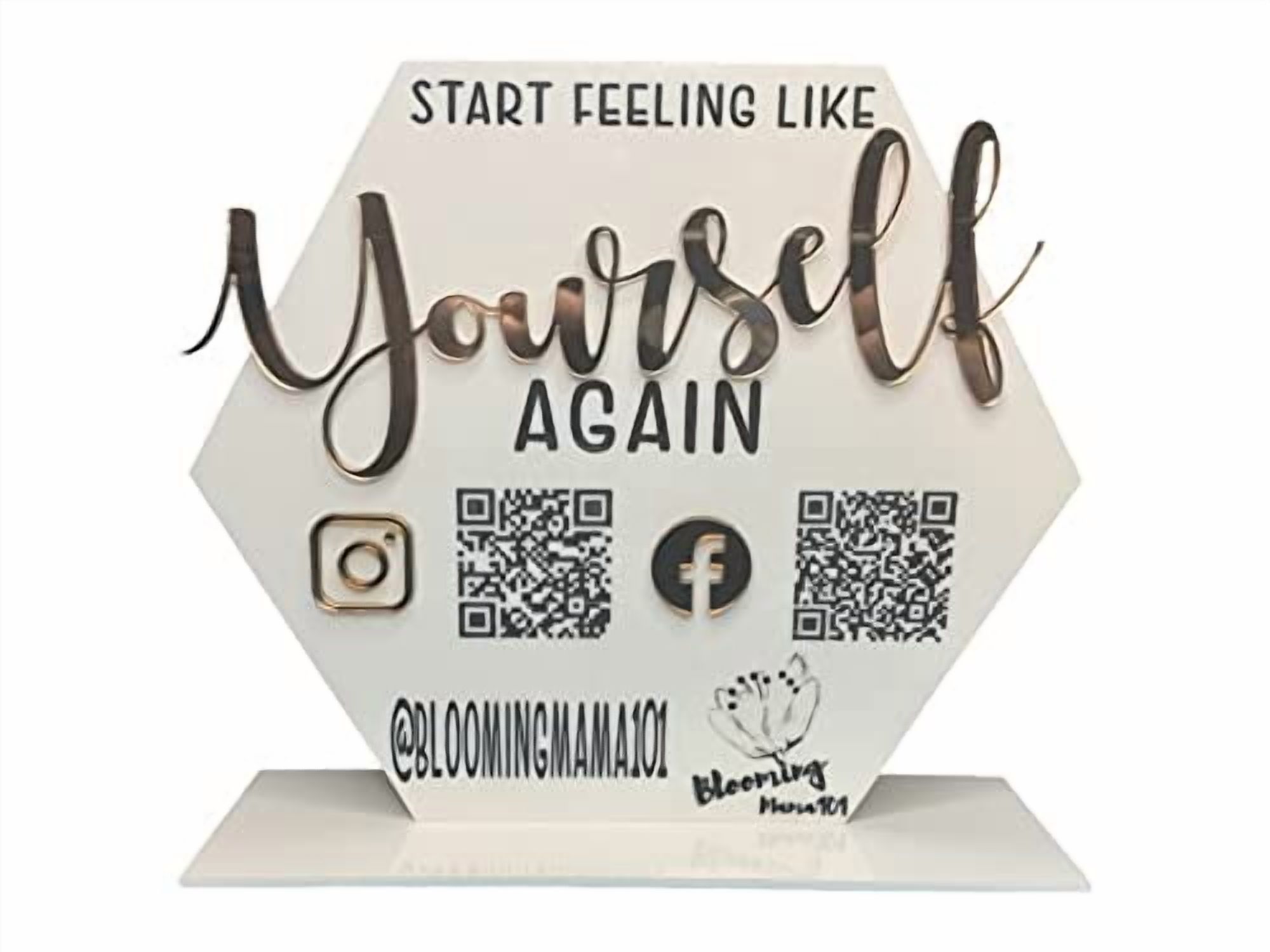 Acrylic Custom QR code sign with engraved logo for craft fairs, vendor ...