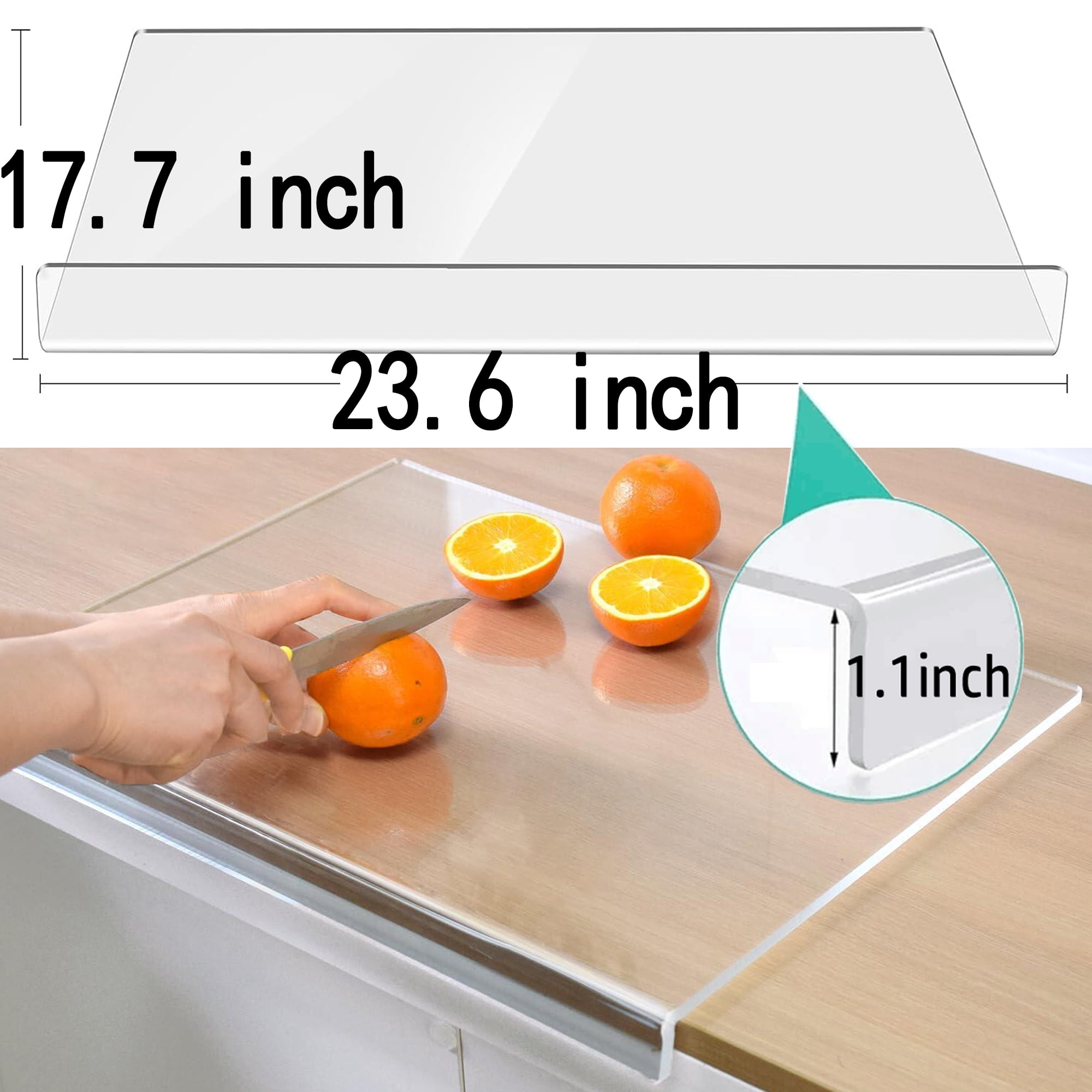 Acrylic Cutting Board, BIG Transparent Non-Slip Chopping Board for ...