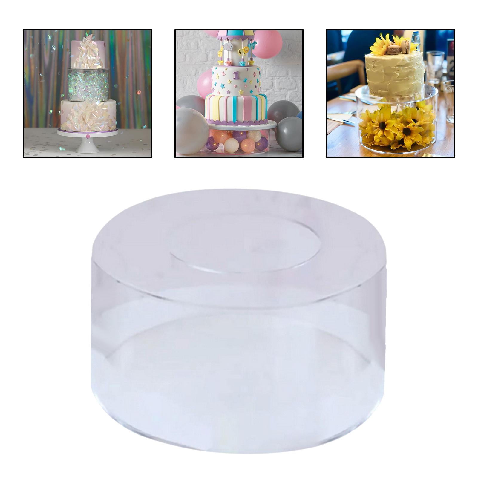 Acrylic Cylinder Display Riser Round Tabletop Decoration Base ...