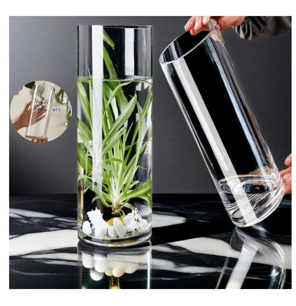 Acrylic Cylinder Plastic Vase for Centerpiece, Unbreakable Hurricane ...