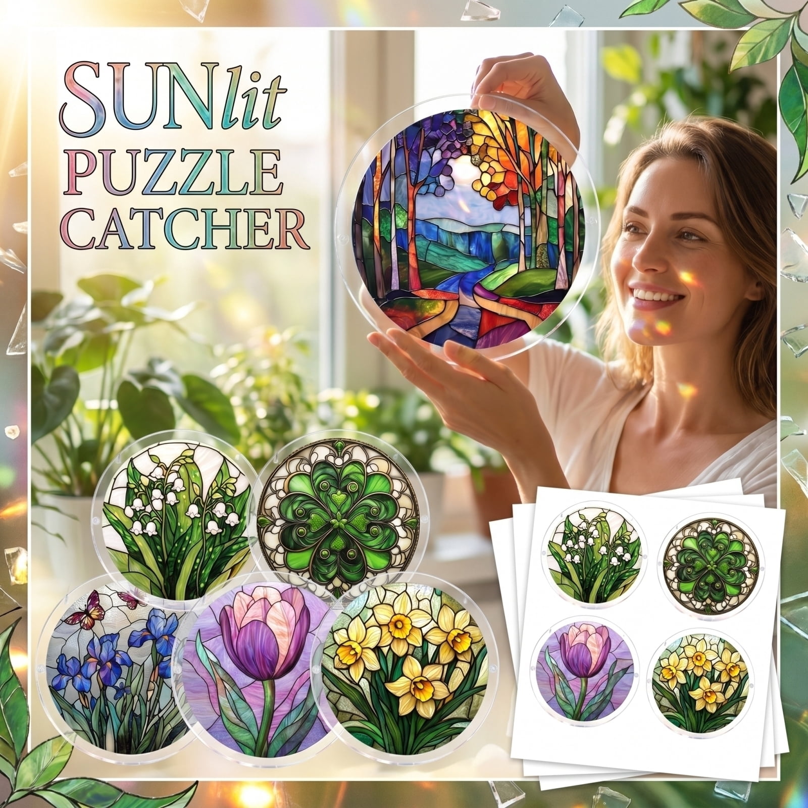 Acrylic DIY Puzzle Suncatcher Rainbow Maker Window Hanging for Home ...