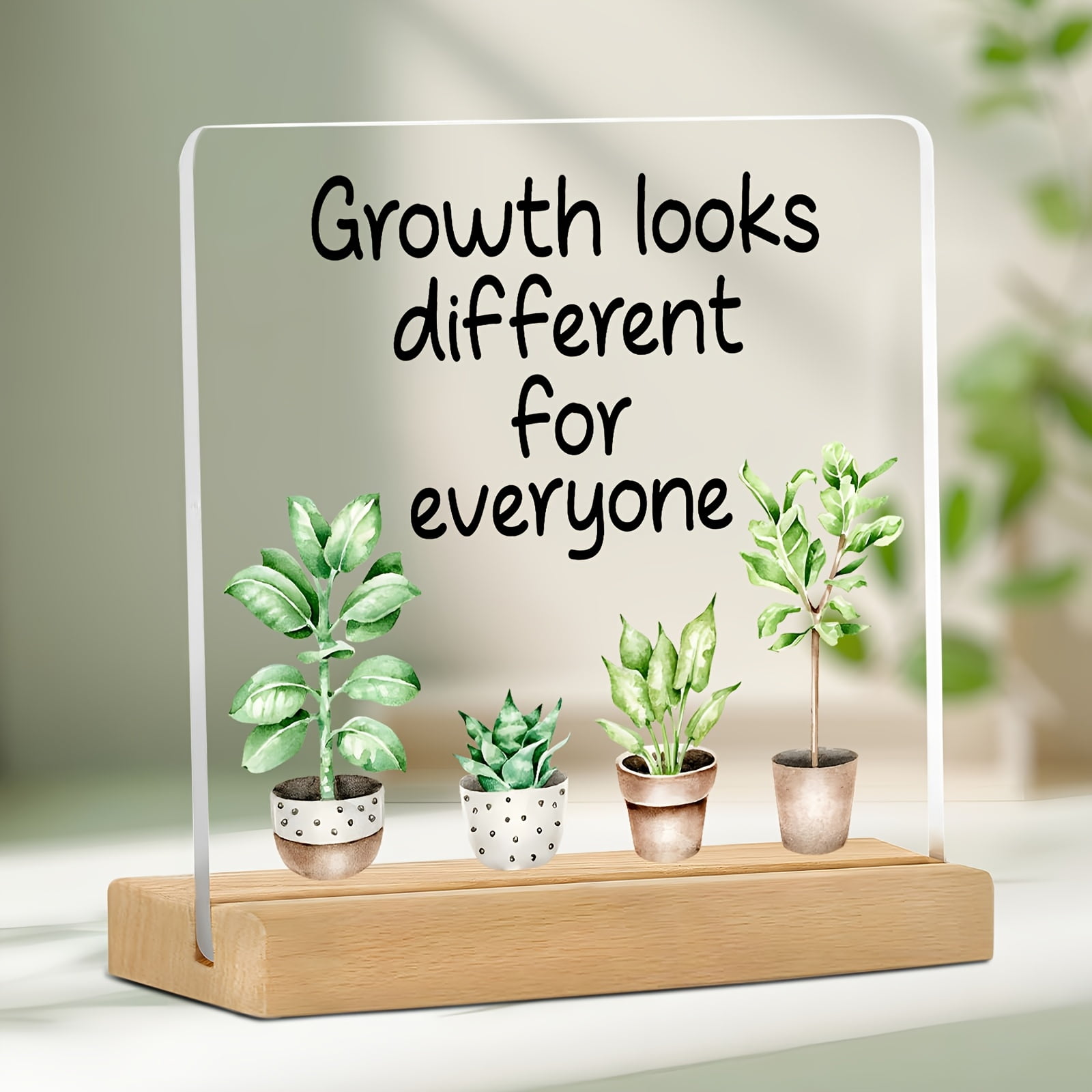 Acrylic Decorative Sign "Growth Looks Different for Everyone", Classic ...