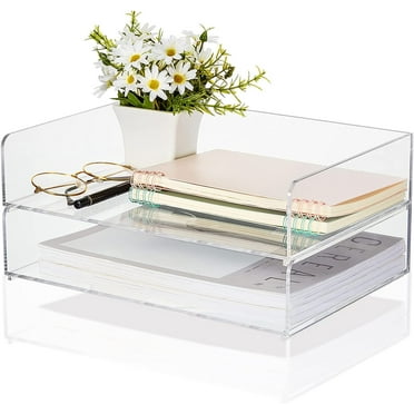 Tomorotec A4 Stackable Desk Letter Tray Set, Document Organizer, Anti ...