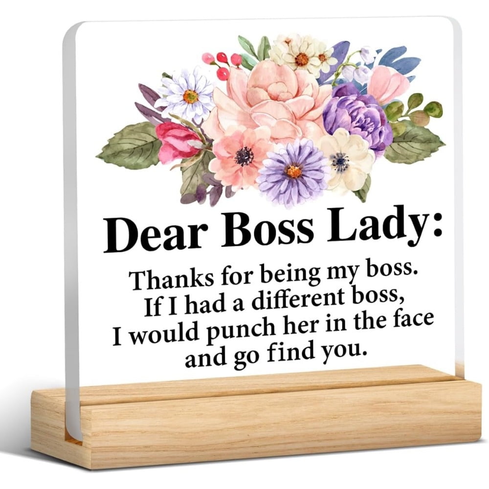 Acrylic Desk Plaque for Women Bosses - Humorous Retirement or ...