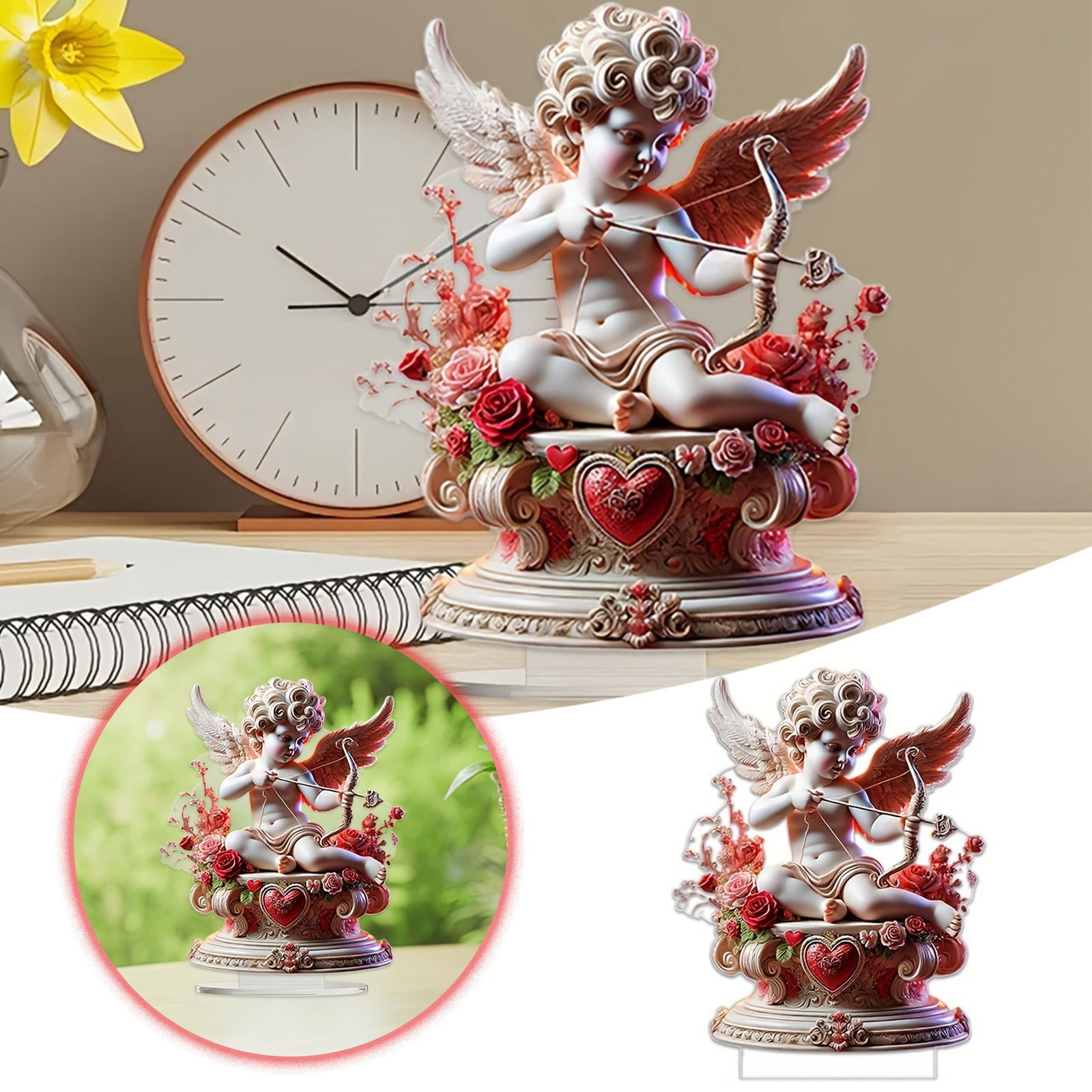 Acrylic Desk Stand Valentine's Day Heart Elegant Design - Walmart.com