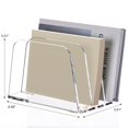 Acrylic Desktop File Sorter Organizer, Upright 3-Section Bookshelf for ...
