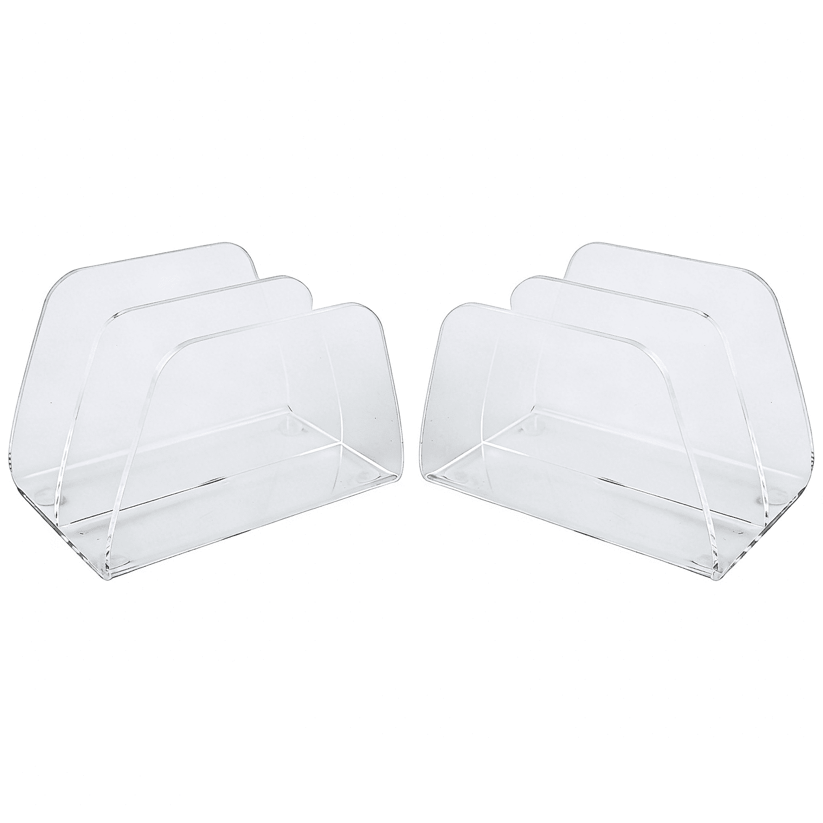 Acrylic Desktop Mail Organizer – 2-Slot Clear Document Holder for ...