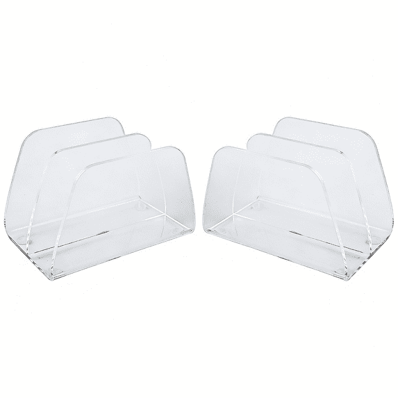 Acrylic Desktop Mail Organizer – 2-Slot Clear Document Holder for ...