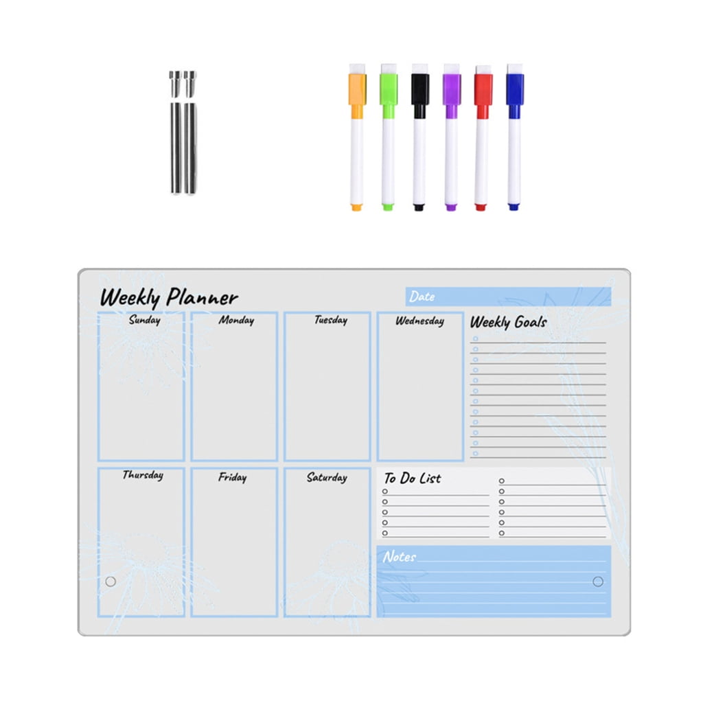 Acrylic Desktop Memo Board Desk Whiteboard Writing Board with Pens ...