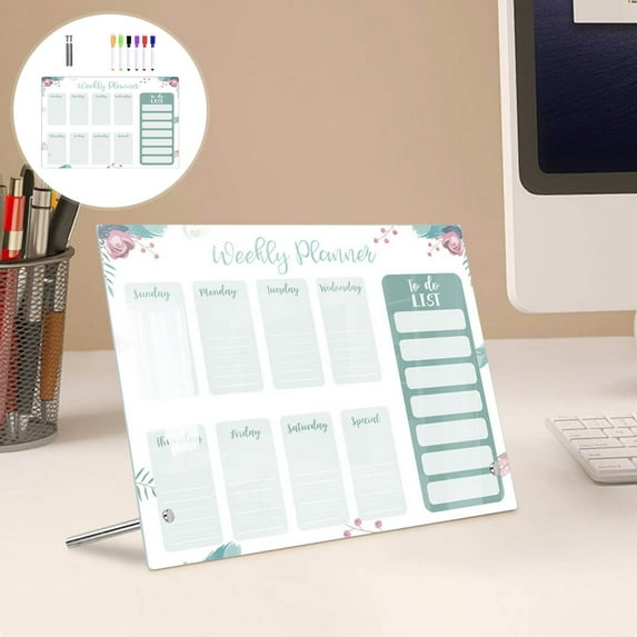 Acrylic Desktop Week Plan Memo Board Erasable Transparent Message ...