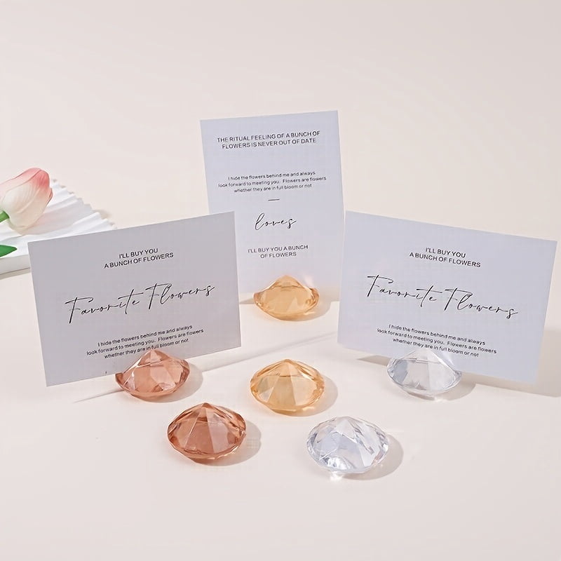 Acrylic Diamond Business Card Holder - Stylish Simulated Diamond Desk ...