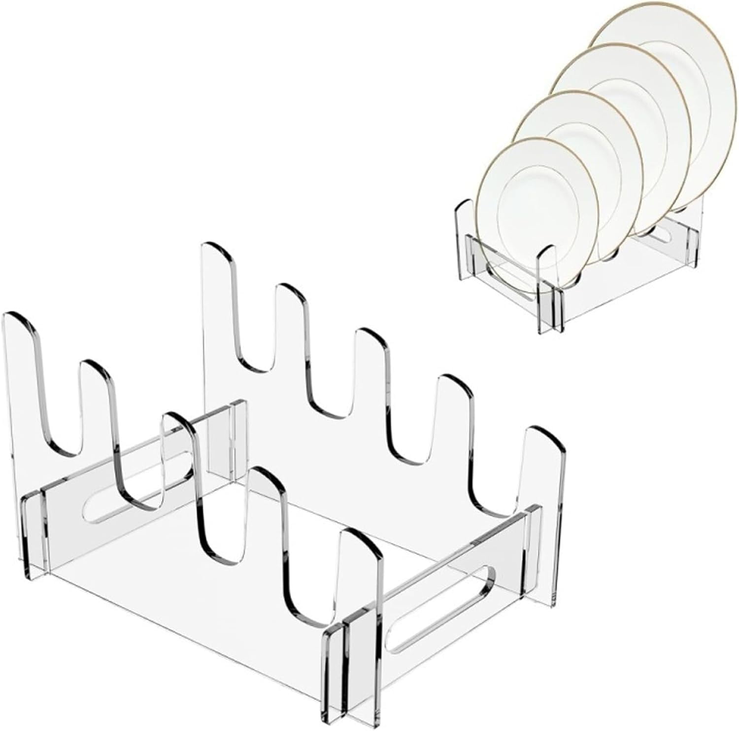 Acrylic Dinnerware Display Stand 4/5 Tiers Plate Display Stand Clear ...