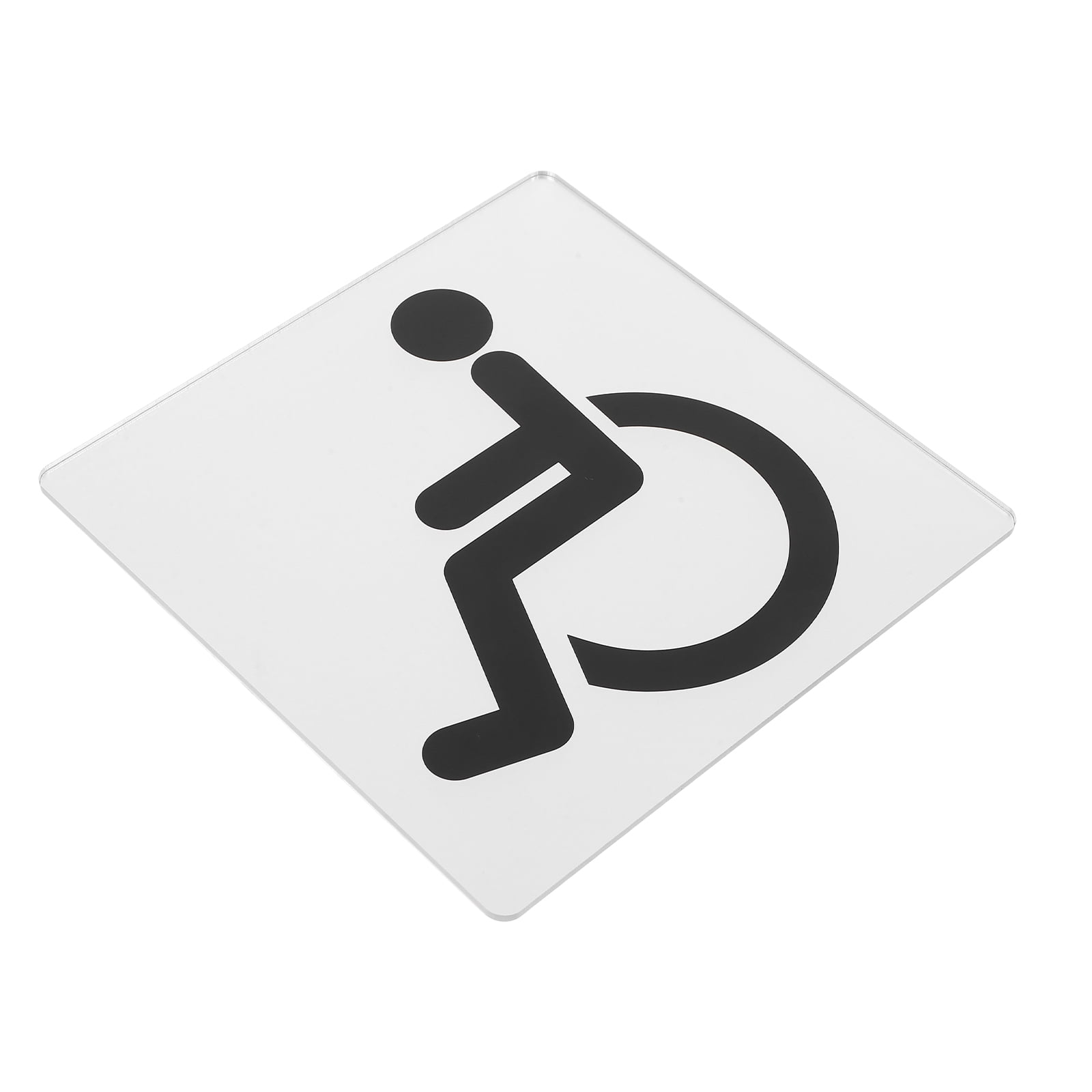 Acrylic Disabled Toilet Sign Handicap Washroom Marker Self-Stick ...