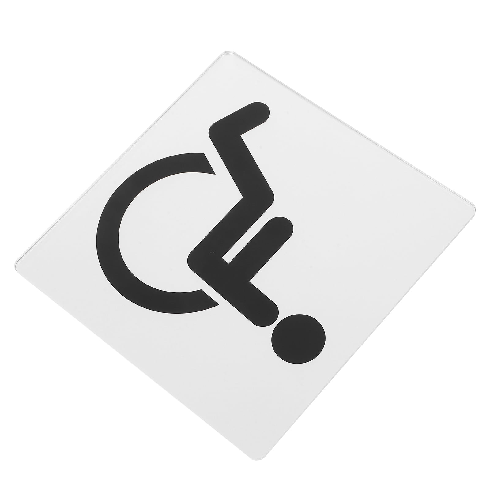 Acrylic Disabled Toilet Sign Handicap Washroom Marker Self-Stick ...