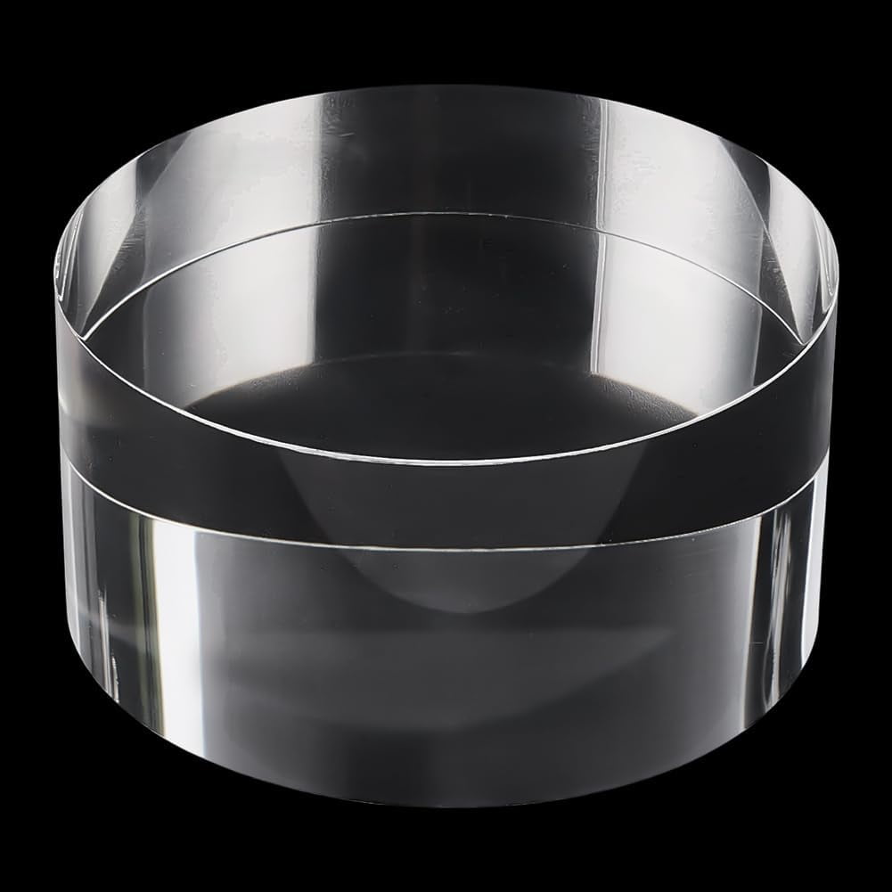 Acrylic Disc Display Block Clear Polished Round Pedestal Stand Riser ...