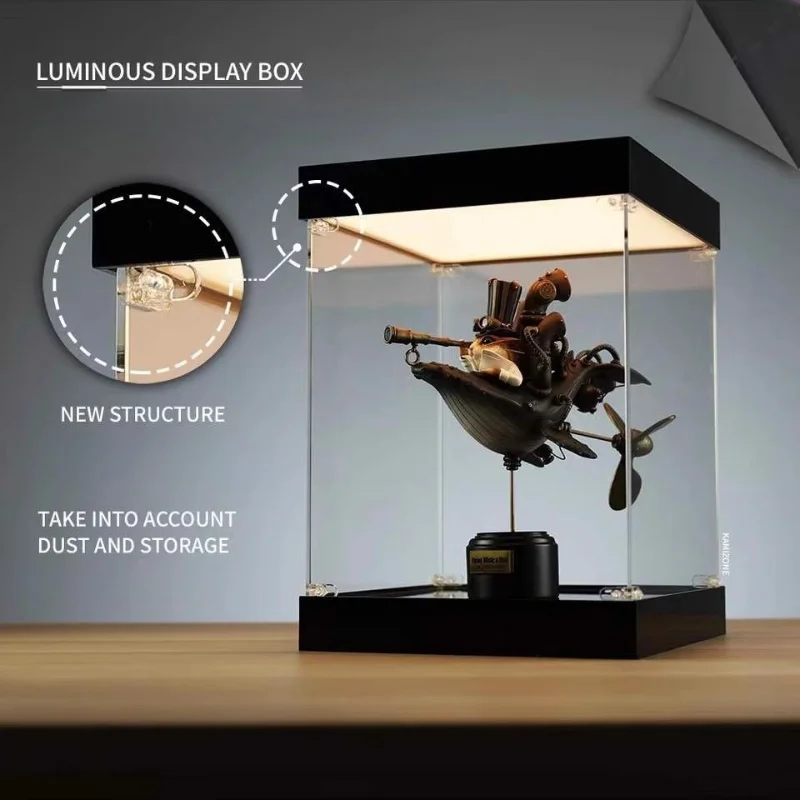 Acrylic Display Box With Double Light LED Storage Box For Anime Action ...