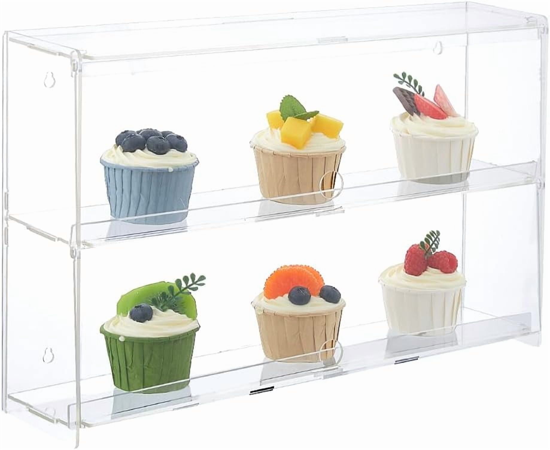 Acrylic Display Case 2 Tiers Display Shelf Case Clear Dustproof ...
