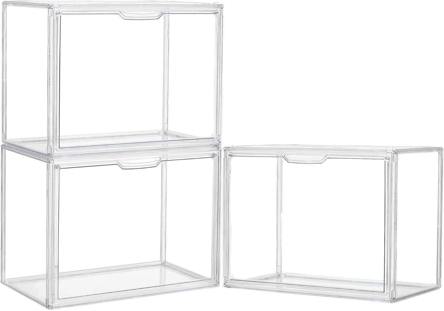 Acrylic Display Case 3 Pack Acrylic Box With Magnetic Door Clear ...