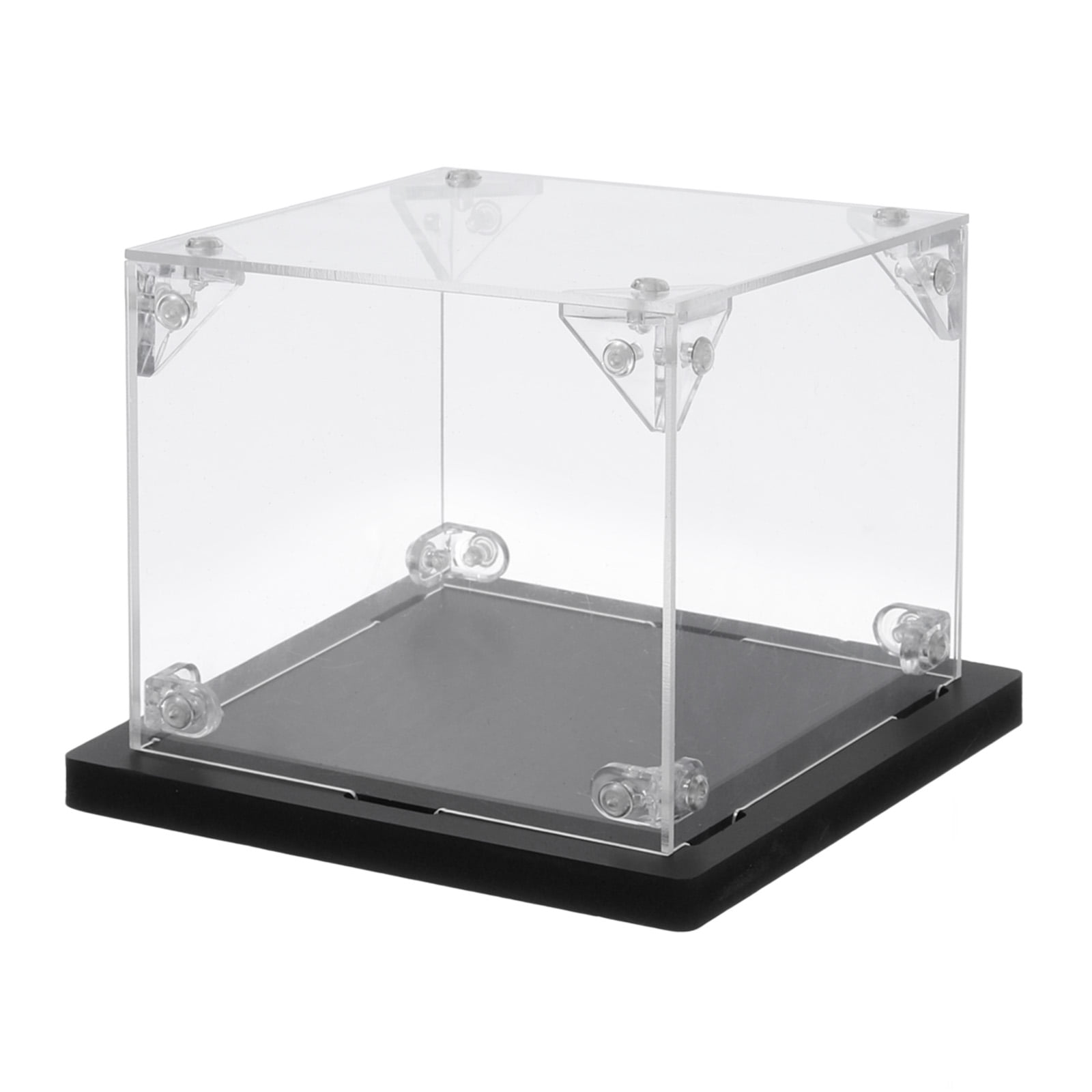 Uxcell Acrylic Display Case, 4"x4"x4" Clear Assemble Dustproof Display ...