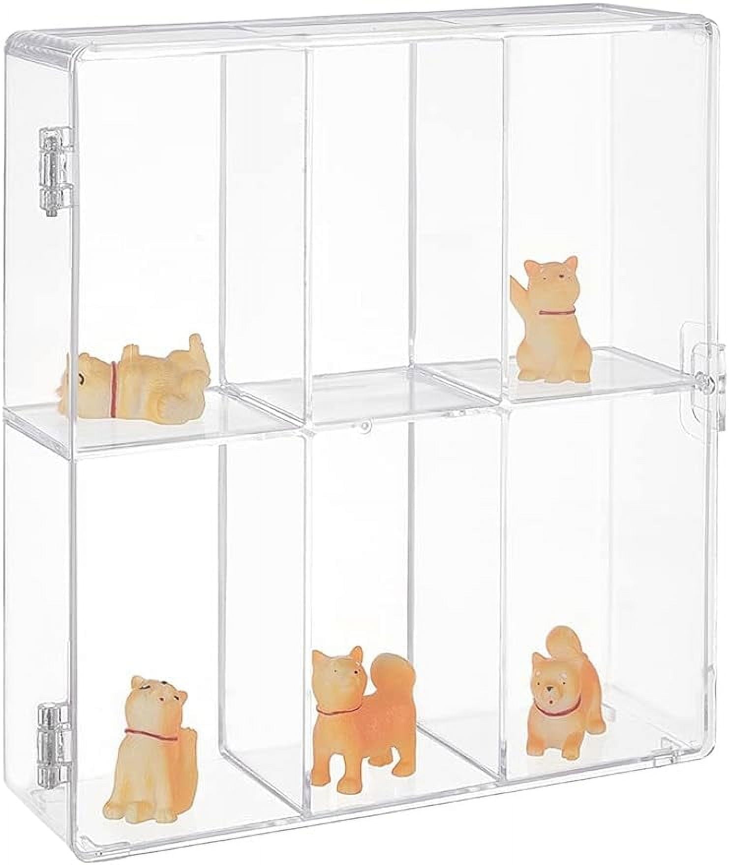 Acrylic Display Case 6 Compartments Transparent Acrylic Action Figures ...