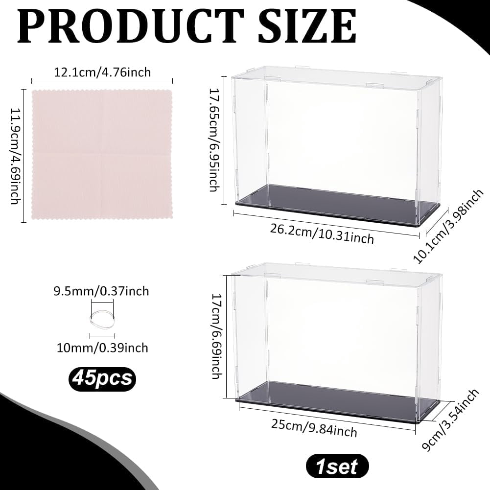 Acrylic Display Case 9.8x3.5x6.6 inch Model Display Case with Rubbers ...