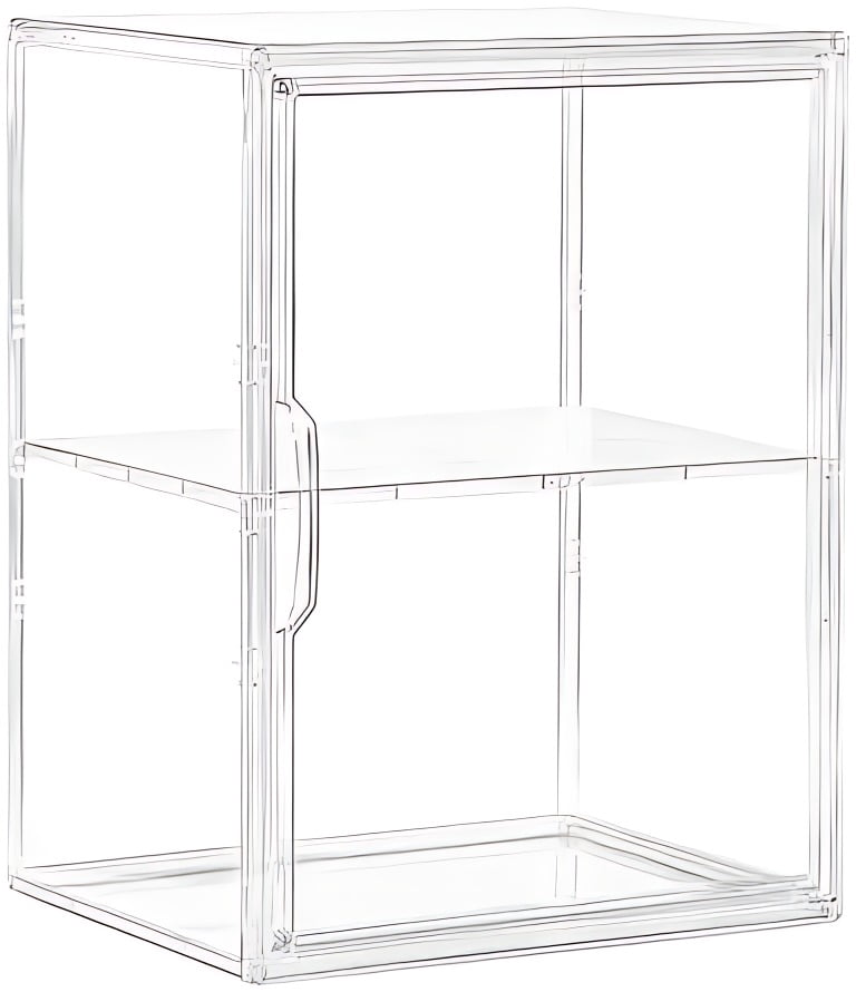 Acrylic Display Case for Collectibles, Clear Storage Bin with 3 ...