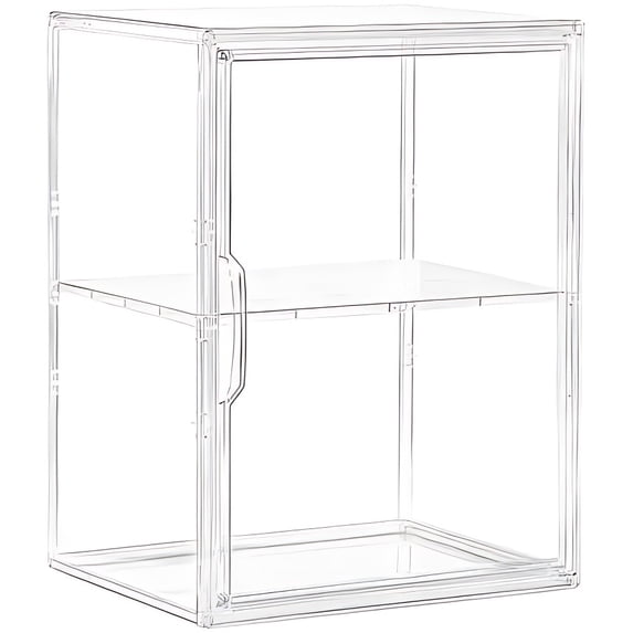 Acrylic Display Case for Collectibles, Clear Storage Bin with 3 ...