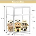 Acrylic Display Case for Collectibles, Clear Storage Bin with 3 ...