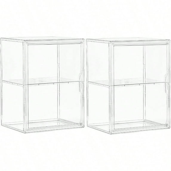 Acrylic Display Case for Collectibles Clear Storage Bin with 3 ...