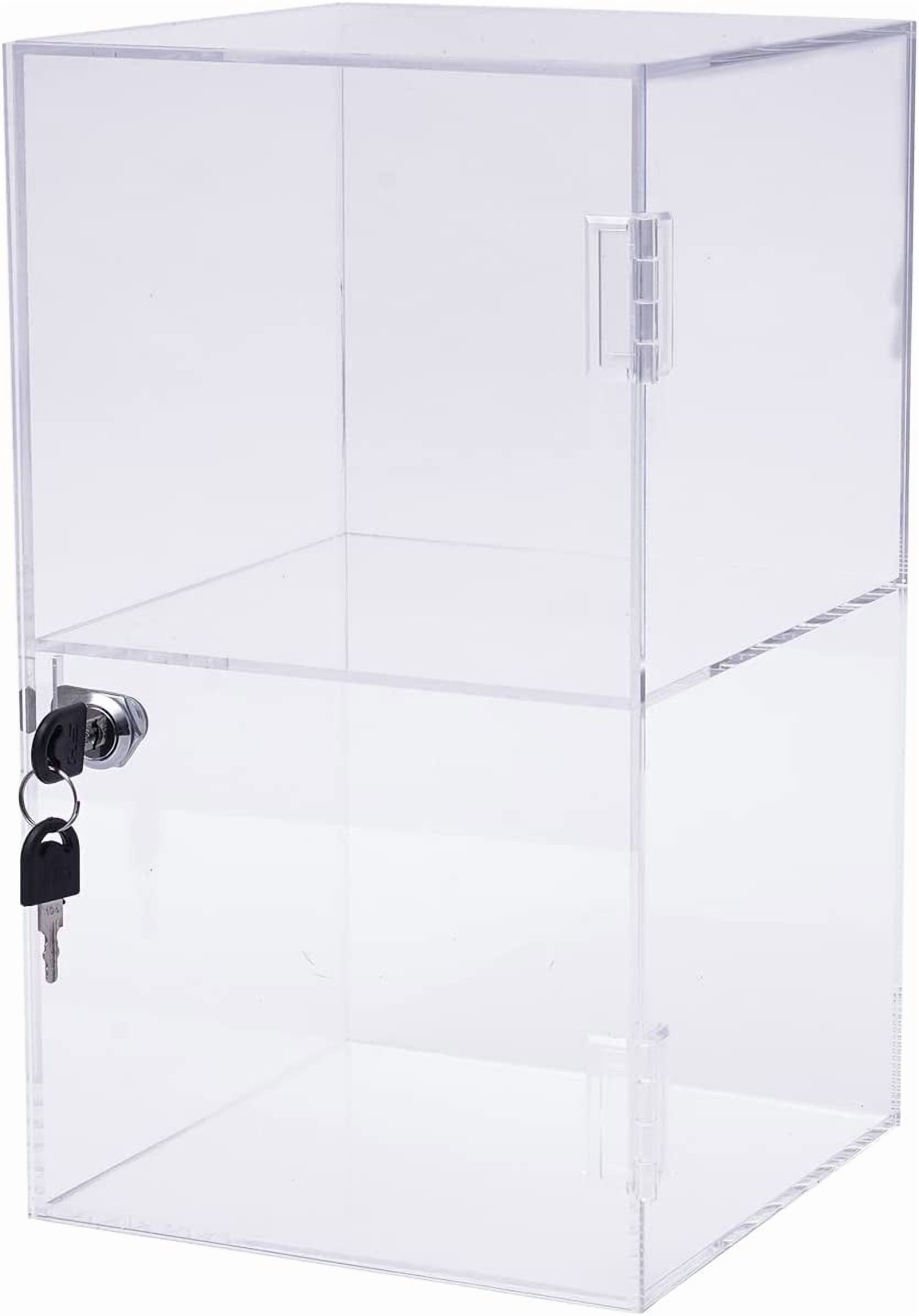 Acrylic Display Case with Lock Key, 2 Tier Showcase Display Cabinet ...