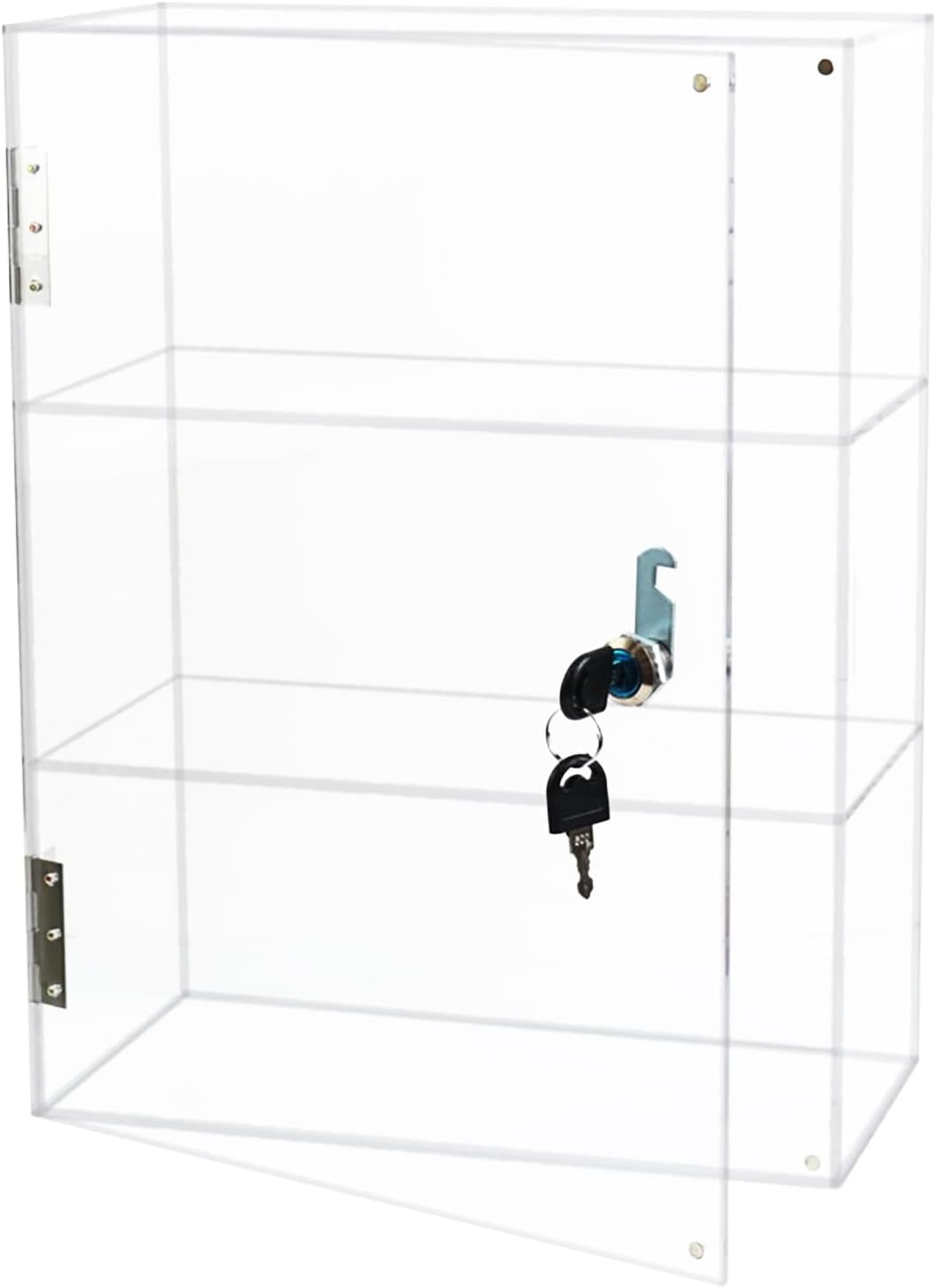 Acrylic Display Case with Lock Key, 3 Shelf Locking Countertop Display ...