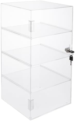 Acrylic Display Case with Lock Key, 4 Tier Acrylic Locking Display Case ...