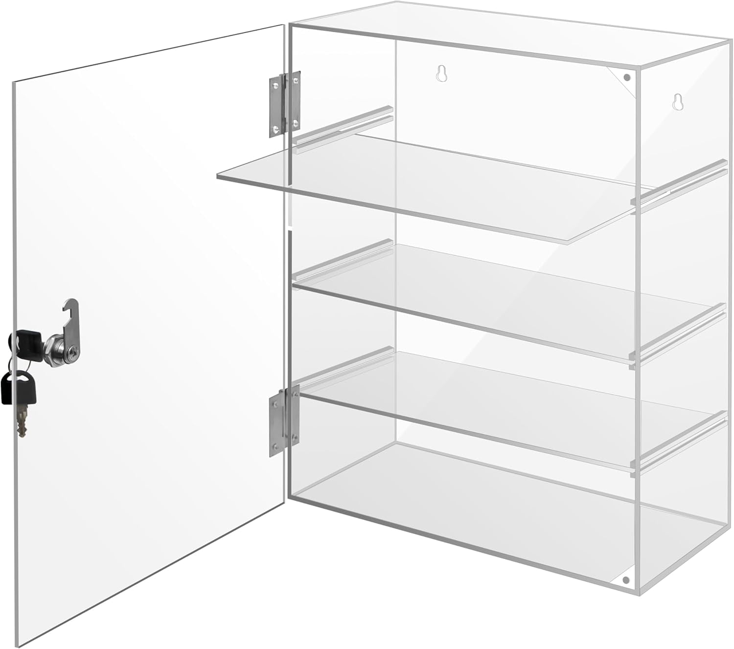 Acrylic Display Case with Lock Key, Removable 4-Tier Clear Acrylic ...
