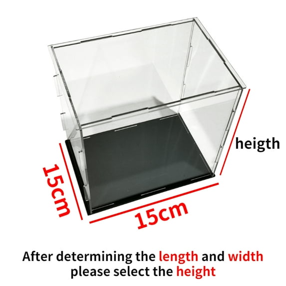 Acrylic Display Case Plastic Box Cube Storage Box Clear Small Assemble ...