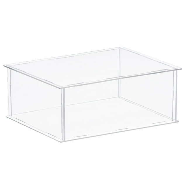 Uxcell Acrylic Display Case Plastic Box Cube Storage Box Assemble Dustproof Showcase 12.2x10.2x4 ...