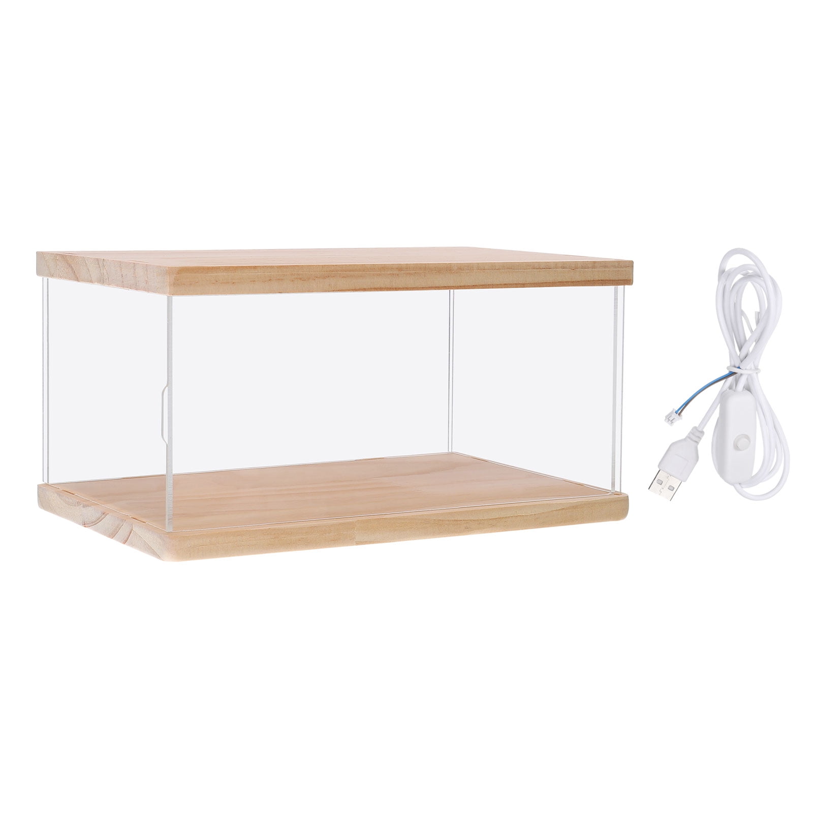 Acrylic Display Case with LED Light, 10"x6"x6" Clear Display Box ...