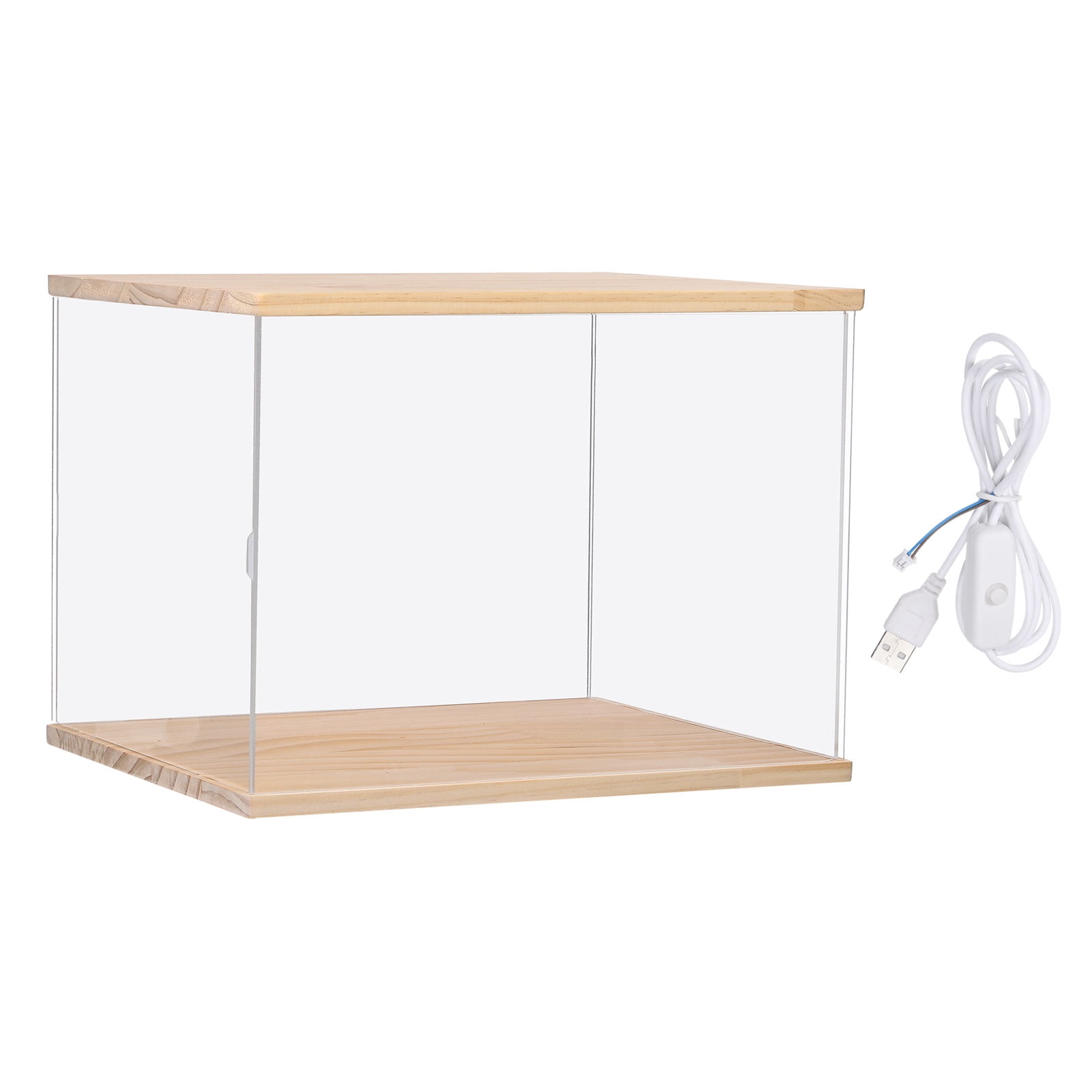 Acrylic Display Case with LED Light, 14"x8"x8" Clear Display Box ...