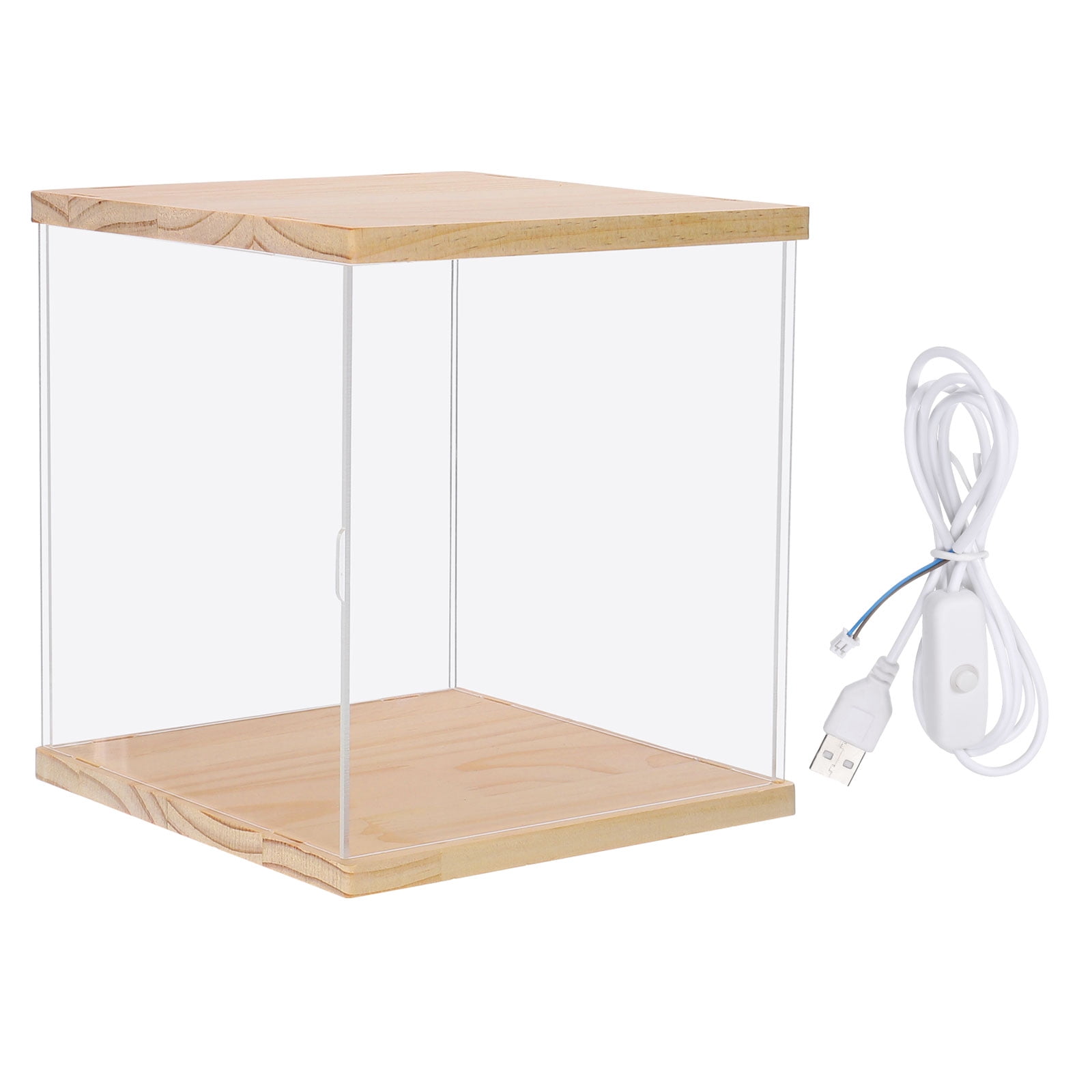 Acrylic Display Case with LED Light, 8"x6"x14" Clear Display Box ...