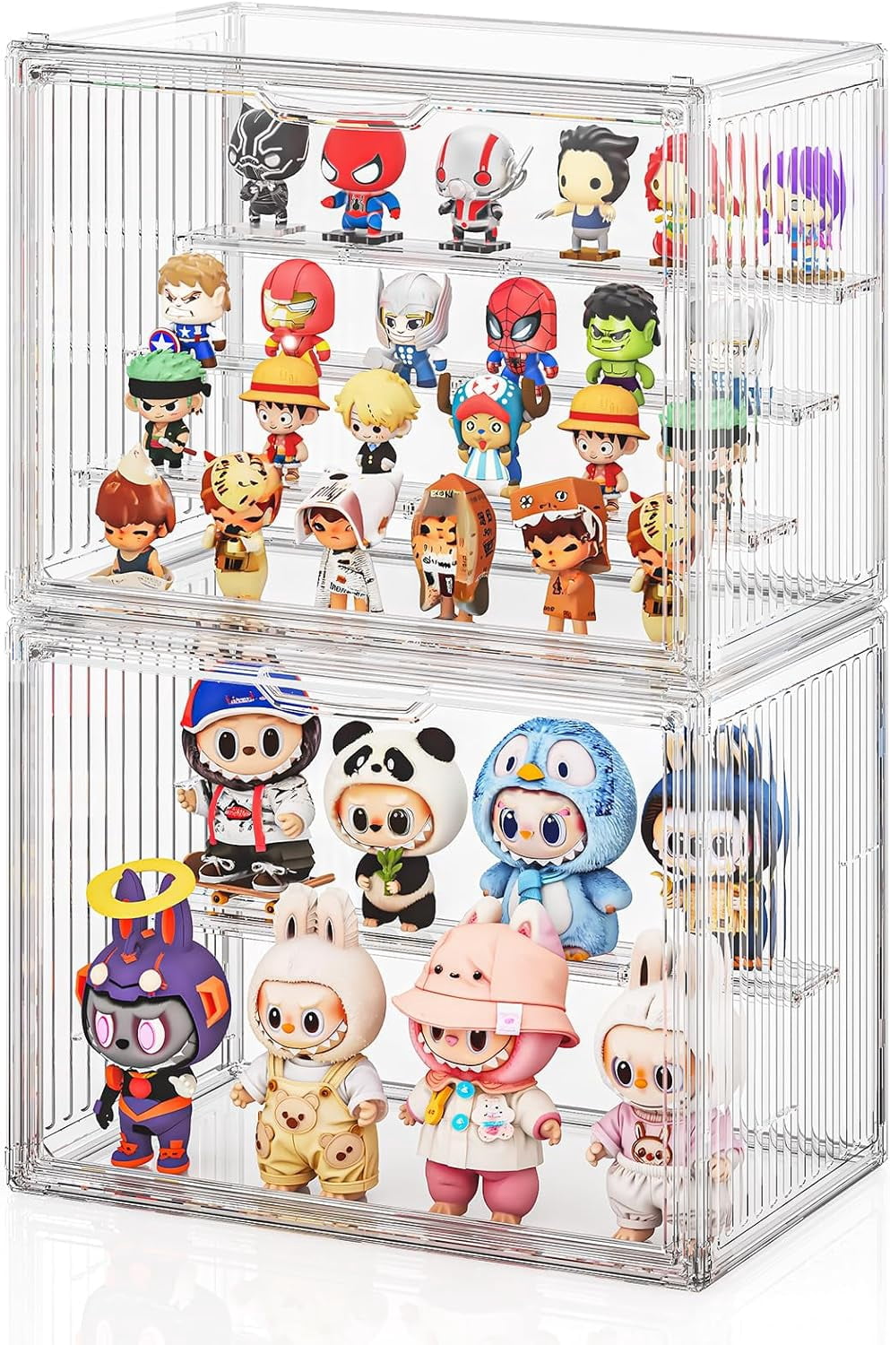 Acrylic Display Cases for Collectibles 2 Packs 4 Layer Adjustable Clear ...