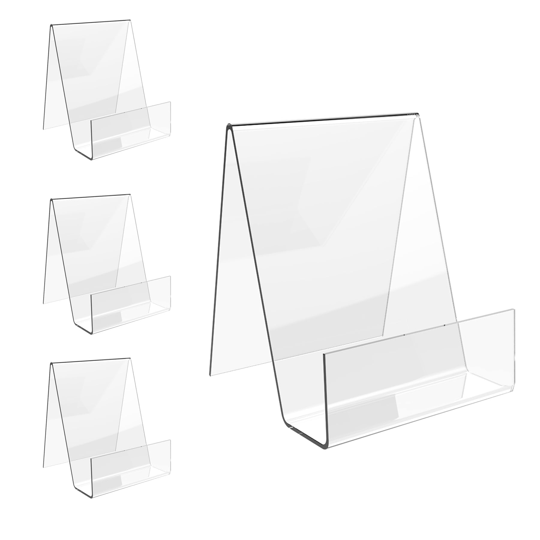 Acrylic Display Easel Stand, 4PC Clear Book Holder for Books, Magazines ...