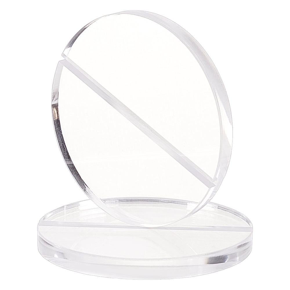 Acrylic Display Holder Round Slotted Display Stands Clear 9.9x1cm ...