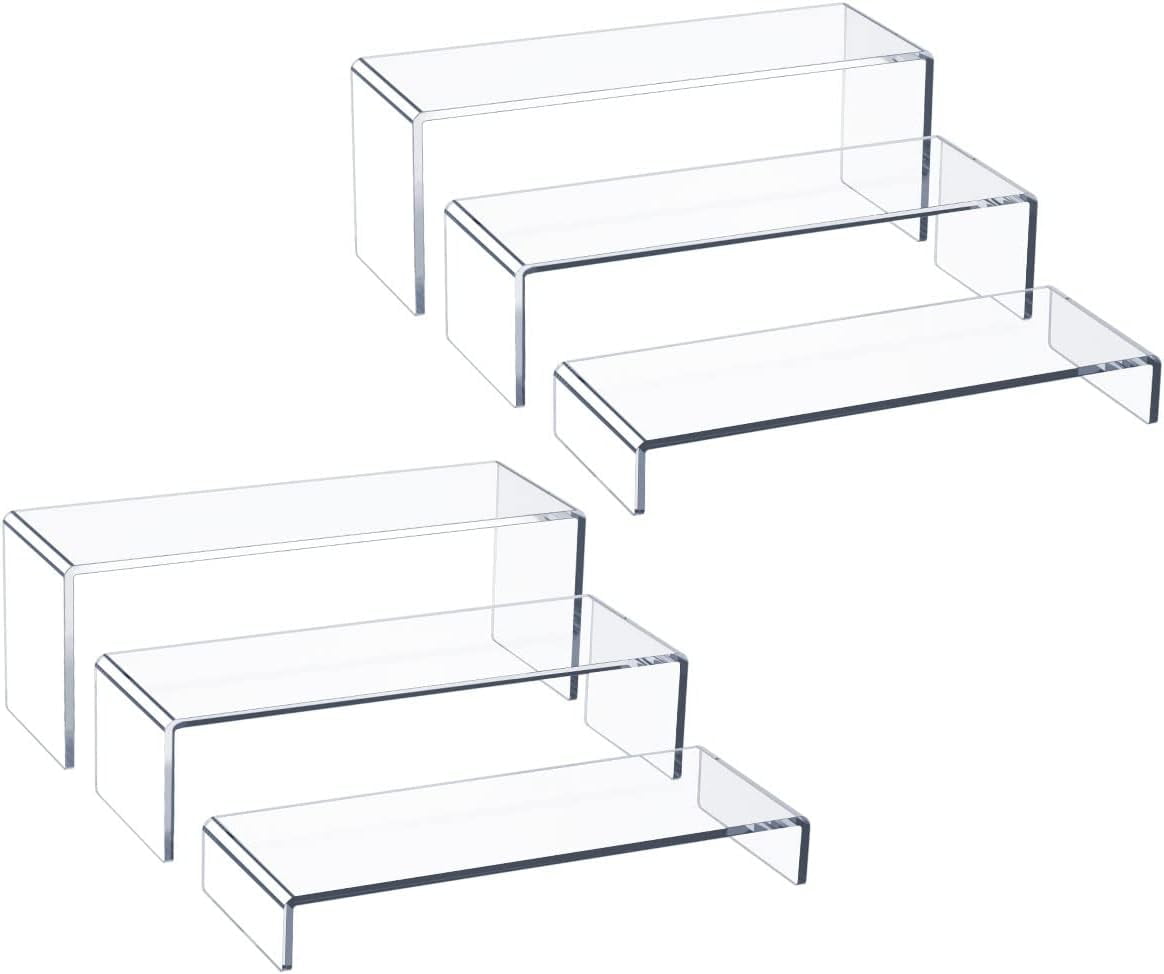 Acrylic Display Riser, 6 Pcs 12" Large Acrylic Risers, Thickened to 5mm ...