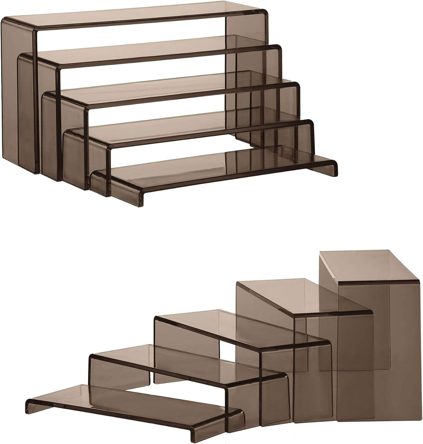 Acrylic Display Risers,2 Sets 10 Pcs Rectangular Display Stands for ...