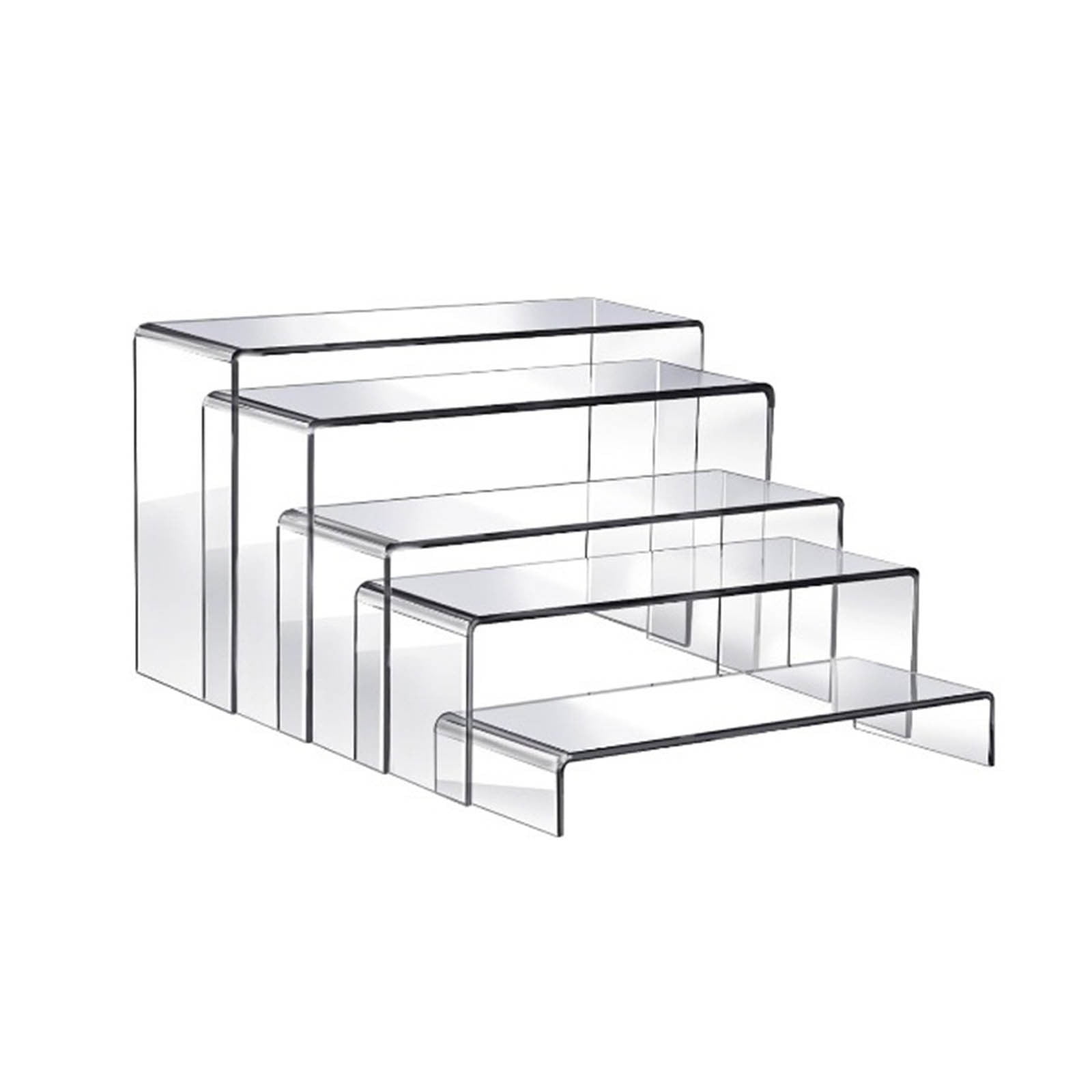 Acrylic Display Risers 5pcs Set Transparent Tabletop Storage Rack for ...
